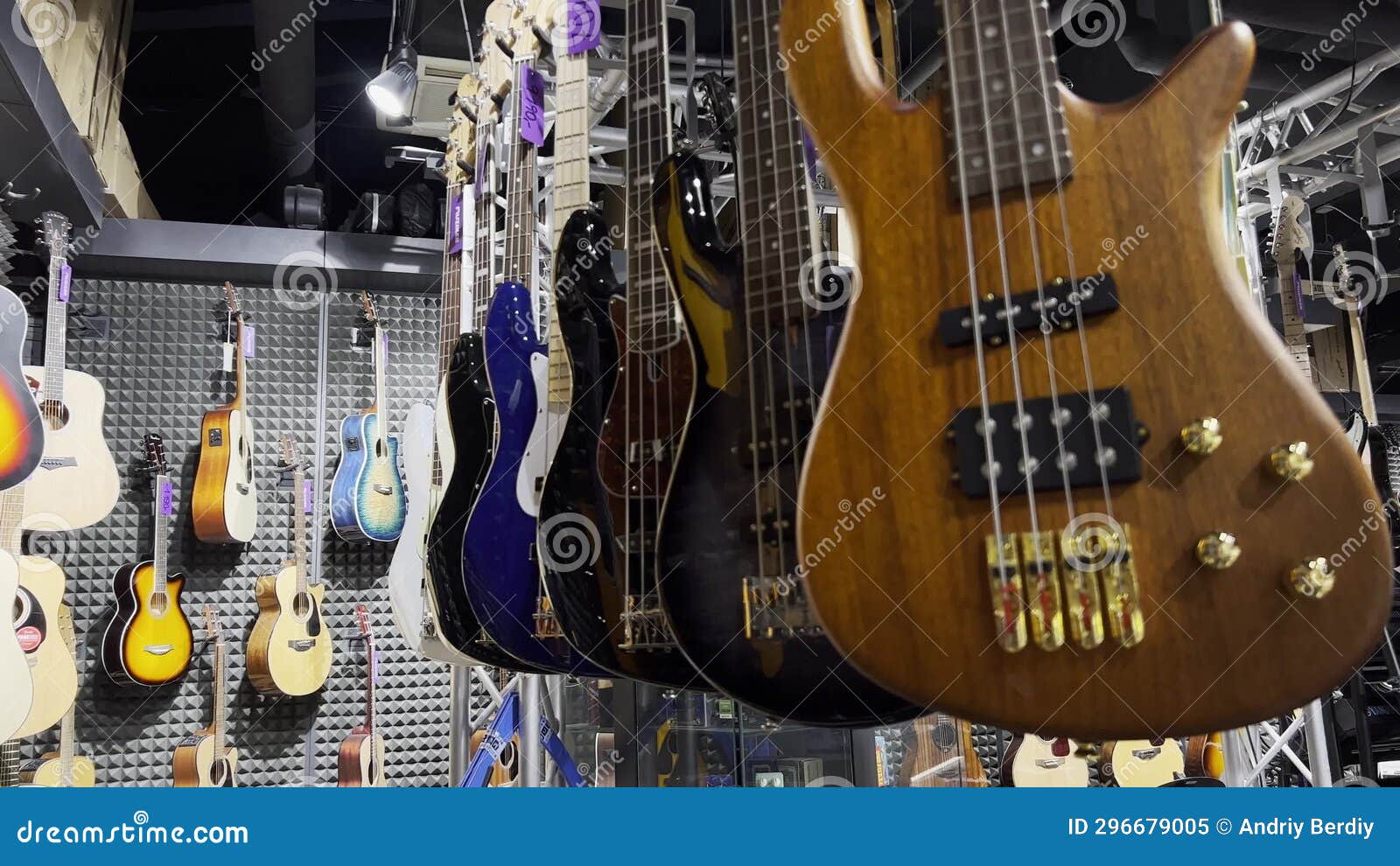 A Store with Musical Instruments, Classical and Electric Guitars Stock ...