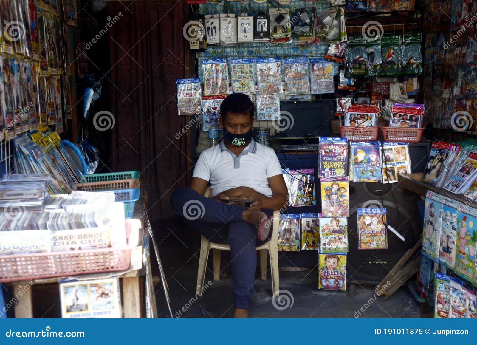 Store Owner Sit Inside His Store and Wait for Customers Editorial Image ...