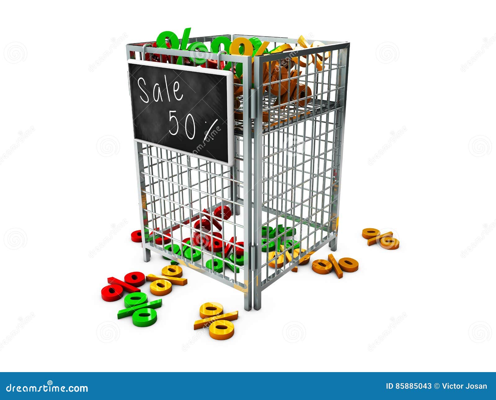 Store Promotion Display Basket with Procents Stock Illustration ...