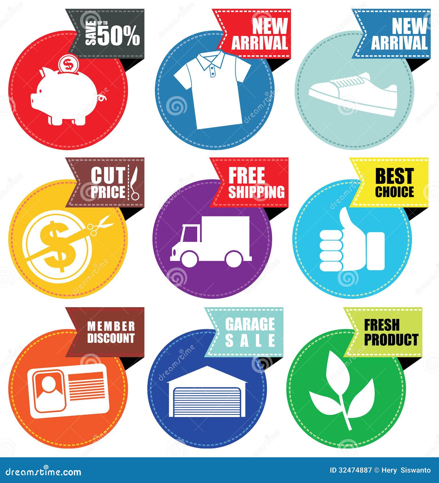 Store promotion label stock vector. Illustration of thumb - 32474887