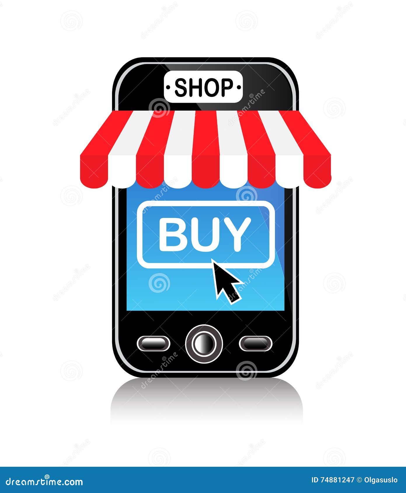 Store and Purchase Using a Mobile Phone Stock Vector - Illustration of ...