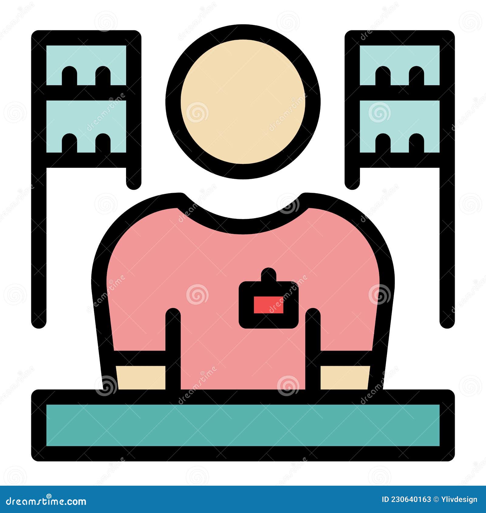 Store Salesman Icon Color Outline Vector Stock Vector - Illustration of ...