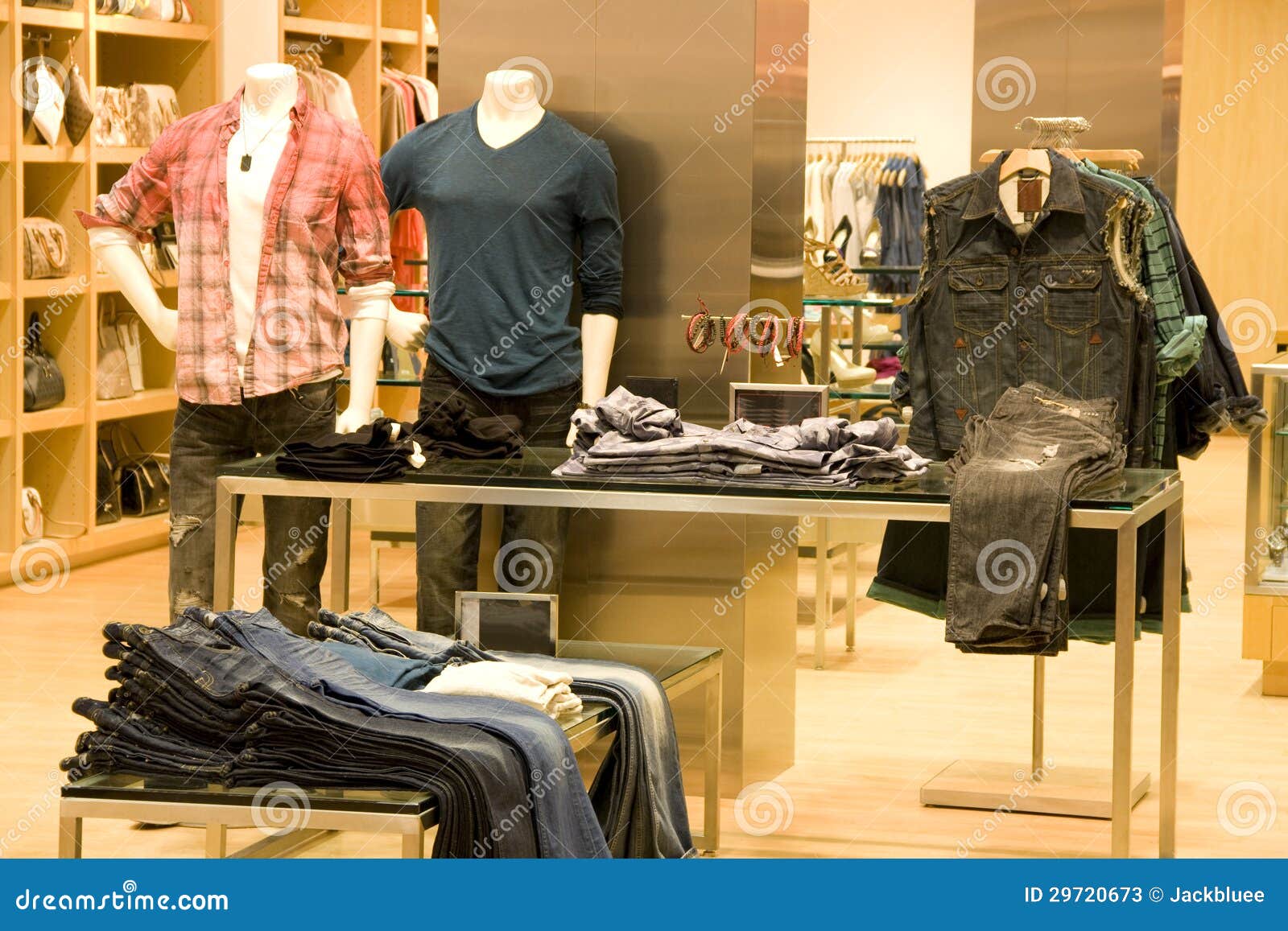 Man Jean Clothing Fashion Store Stock Image - Image of jean, store ...