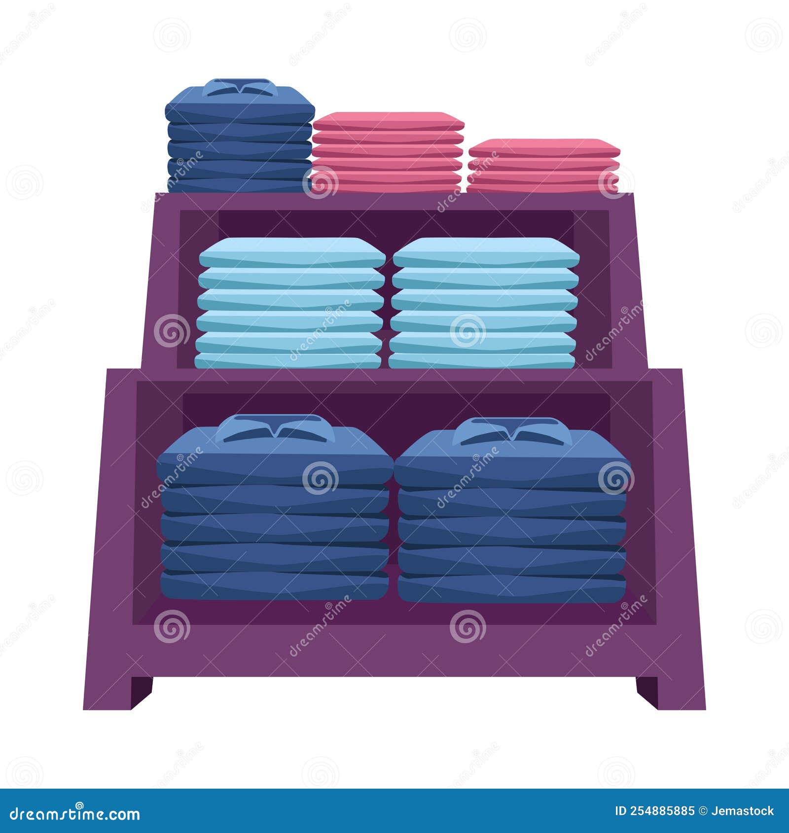 Clothes Folded In A Basket Vector Illustration | CartoonDealer.com ...