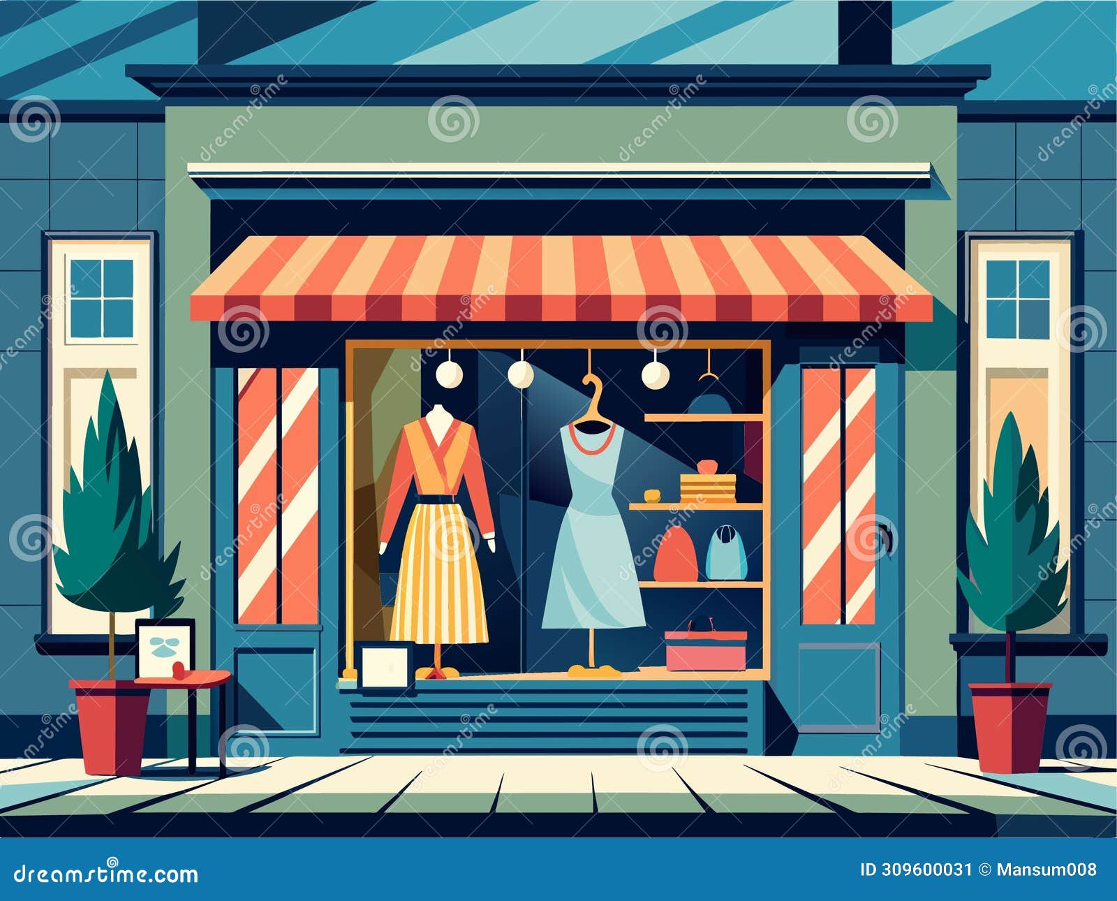 Store Shop Cartoon Flat Illustration Stock Illustration - Illustration ...