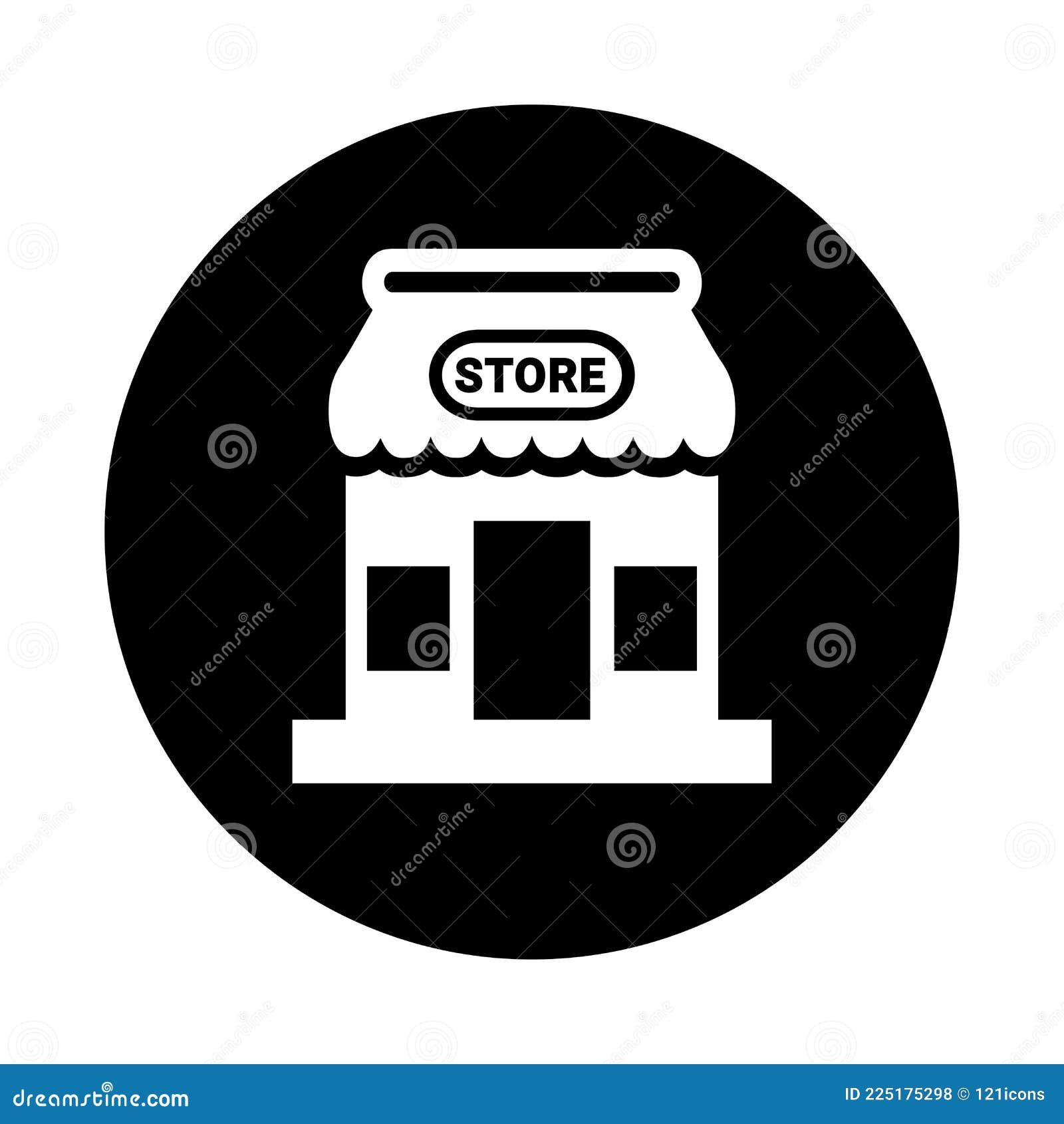Store, Shop Icon. Black Vector Graphics Stock Vector - Illustration of ...