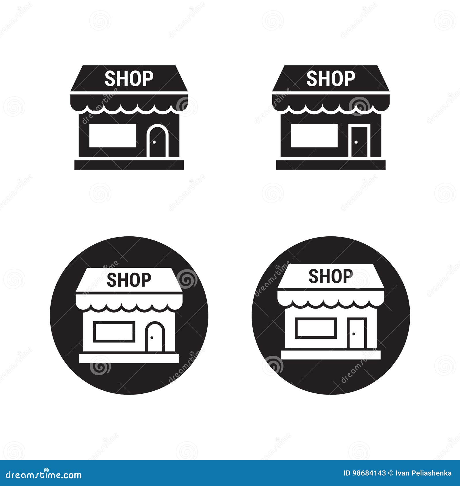 Store, shop icons set stock illustration. Illustration of food - 98684143