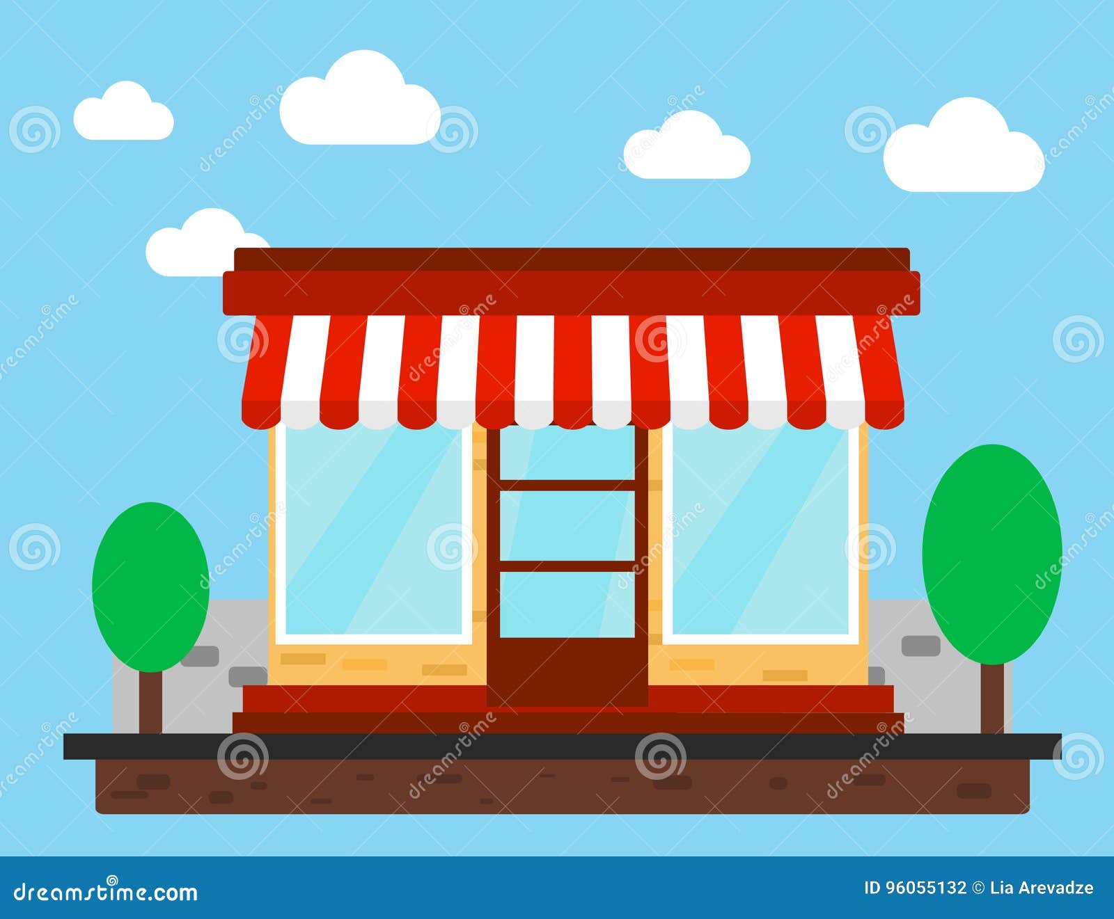 Store, Shop or Market Front View Flat Design. Stock Vector ...
