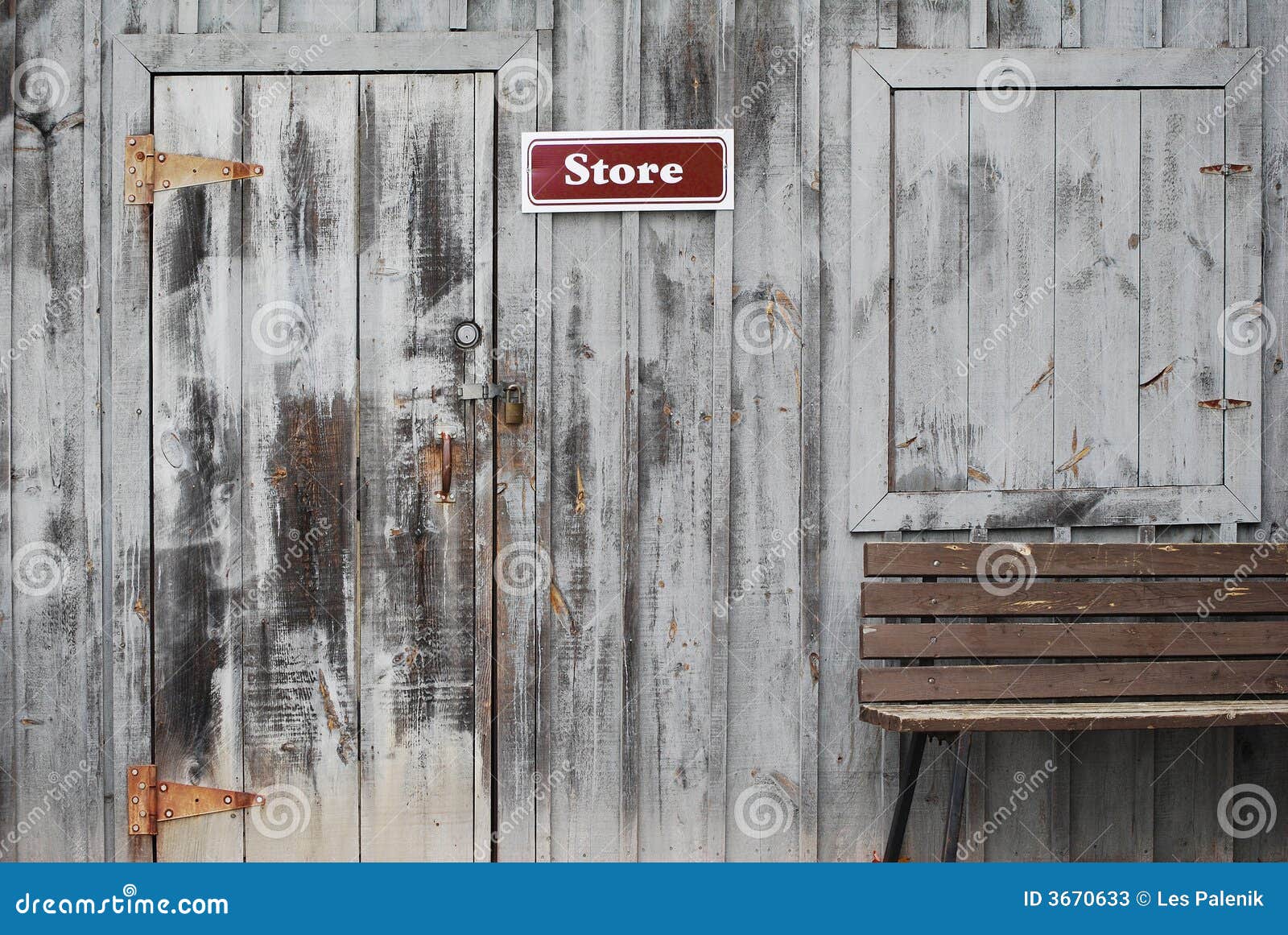 Store Sign and Bench stock image. Image of door, store - 3670633