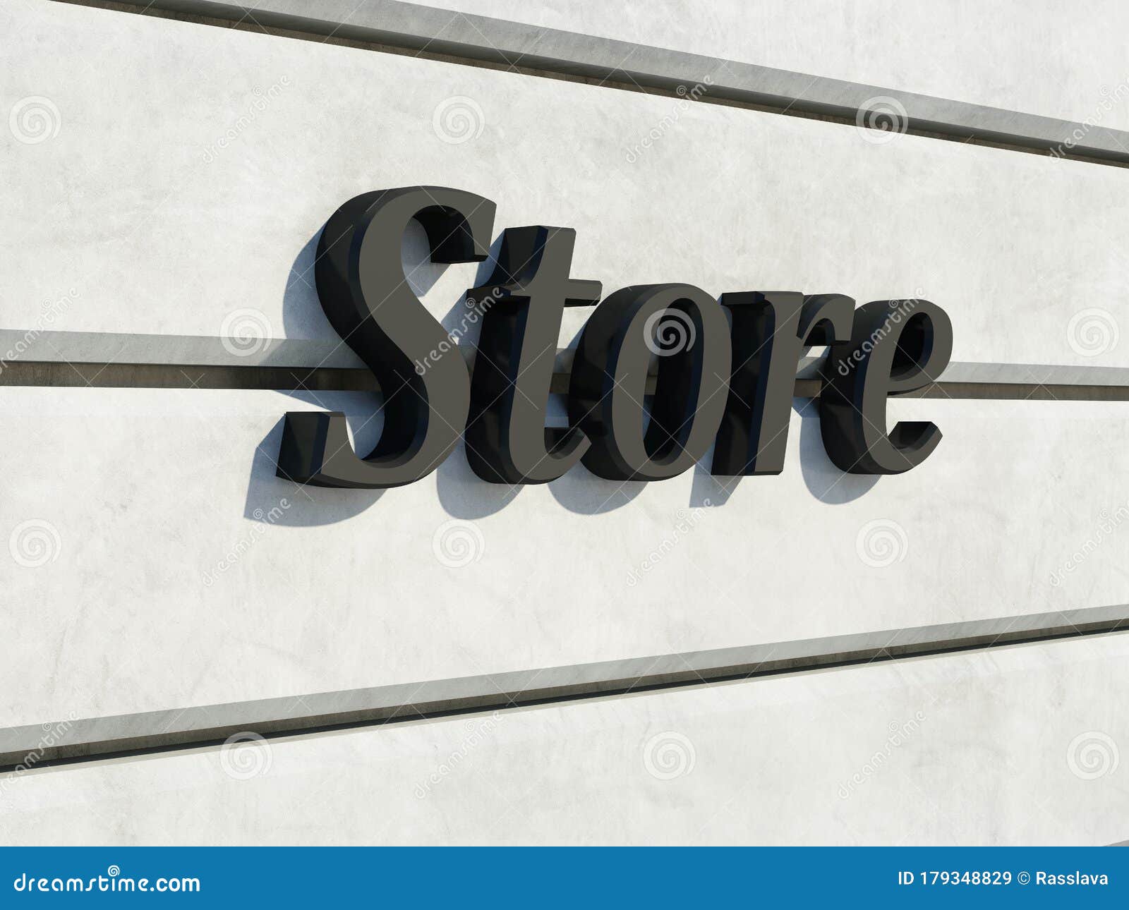 Store Sign on a Facade of the Building. Stock Illustration ...