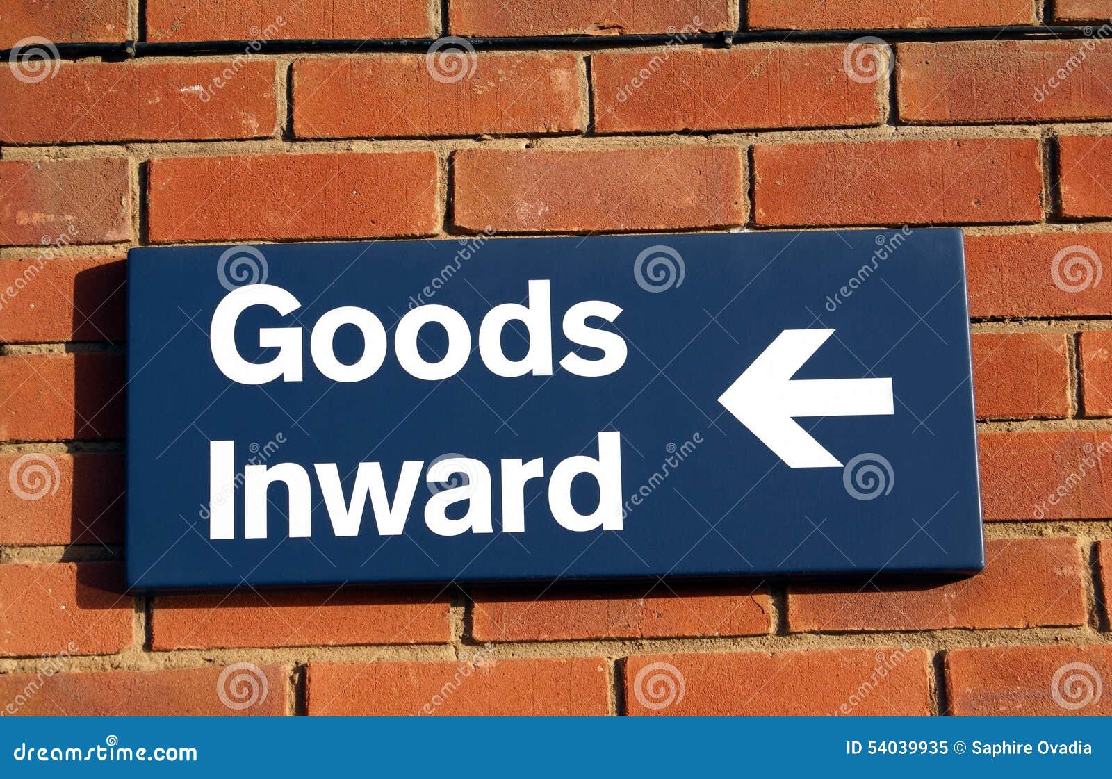 Store Sign. Goods Inward Sign. Stock Image - Image of commerce, product ...