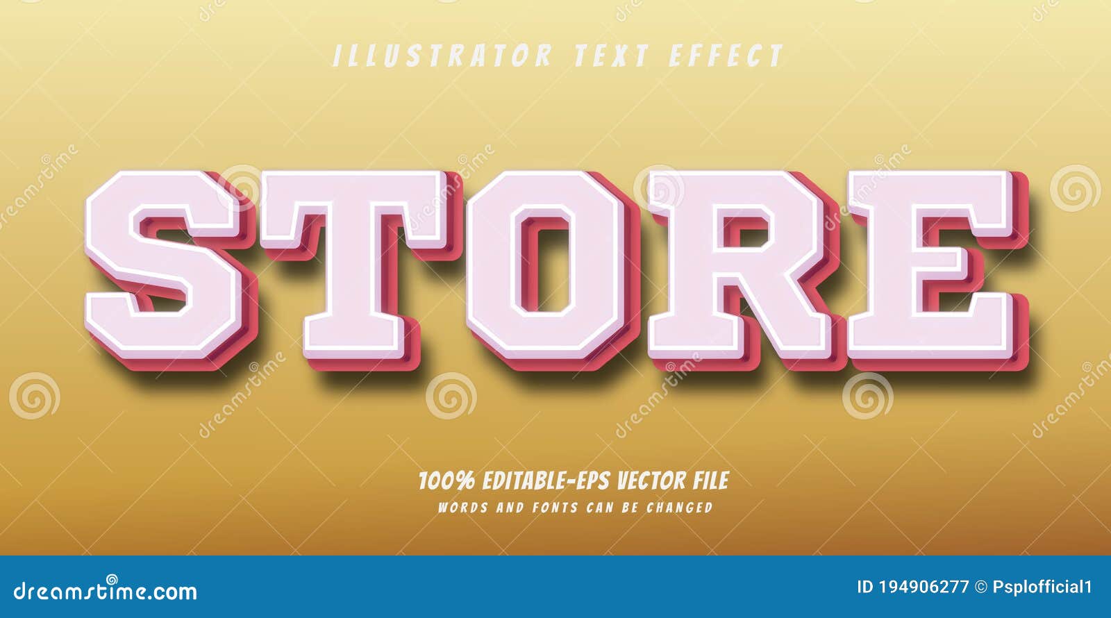 Store Text Effect Design Vector Stock Vector - Illustration of glow ...