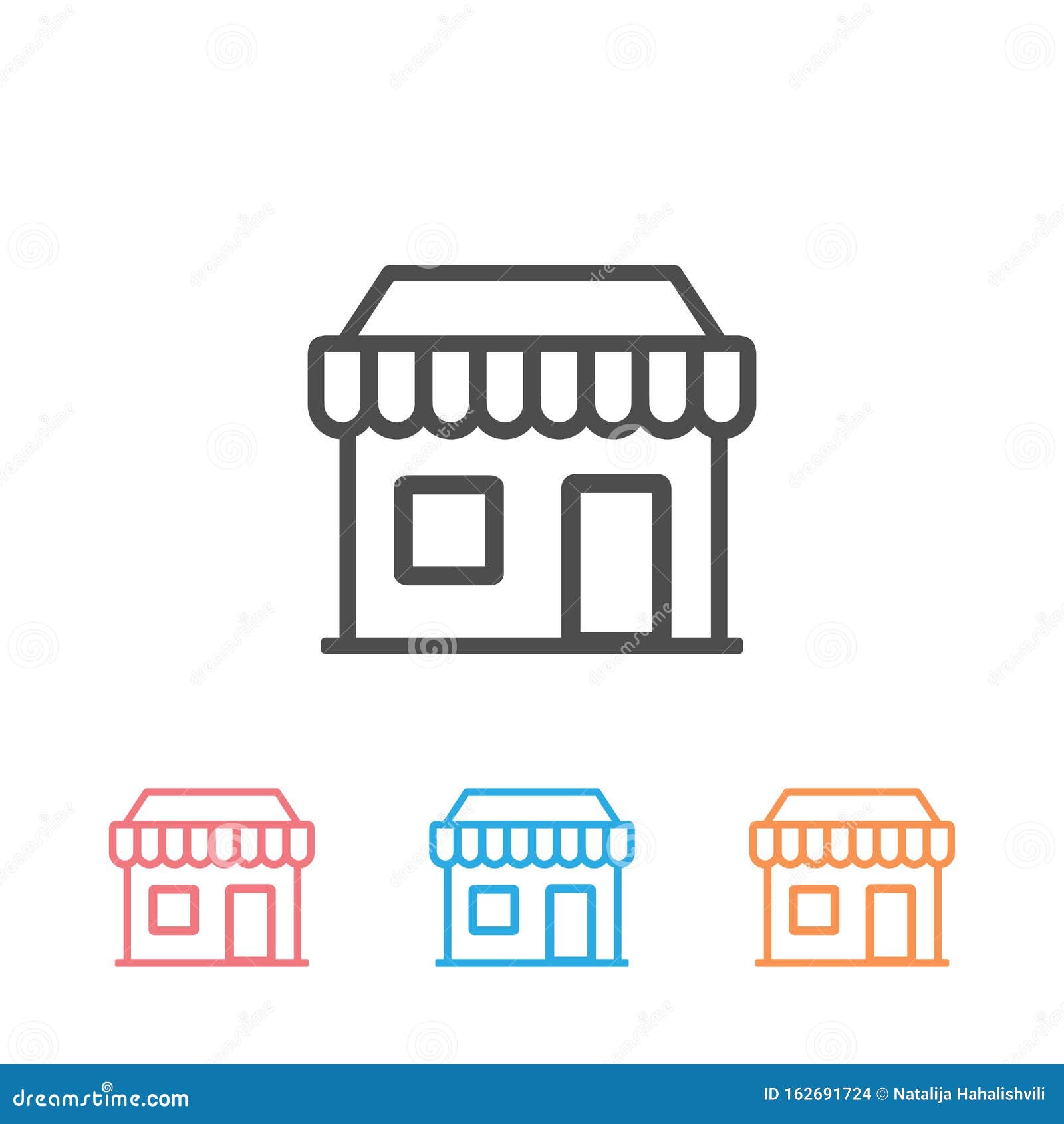 Store Vector Graphics Outline Icon Illustration Set Stock Vector ...