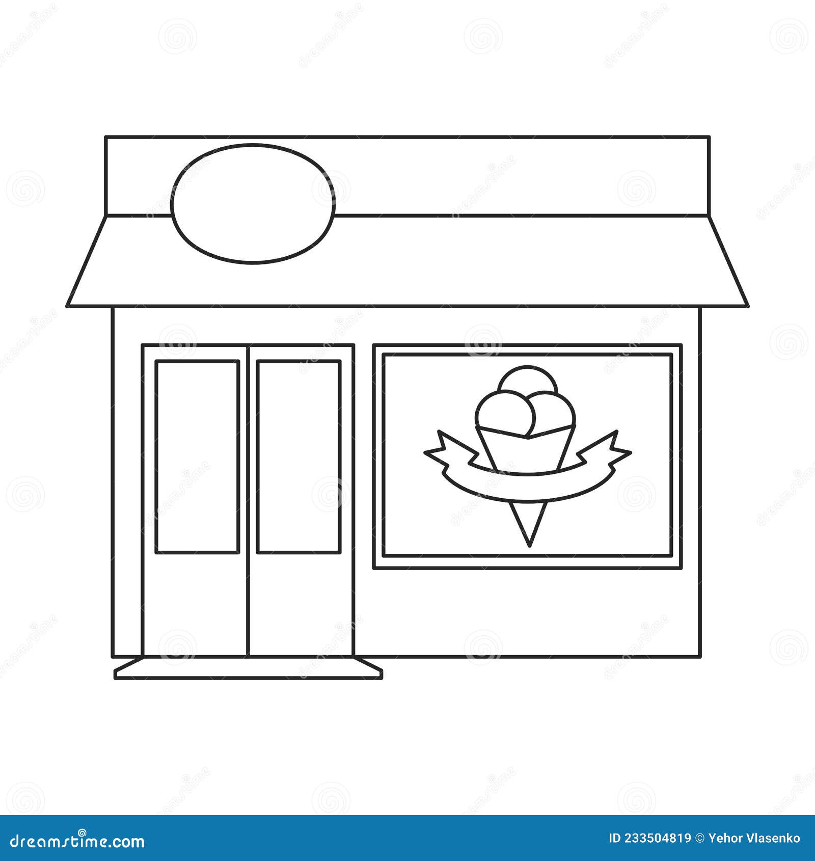 Store Vector Icon.Outline Vector Icon Isolated on White Background ...