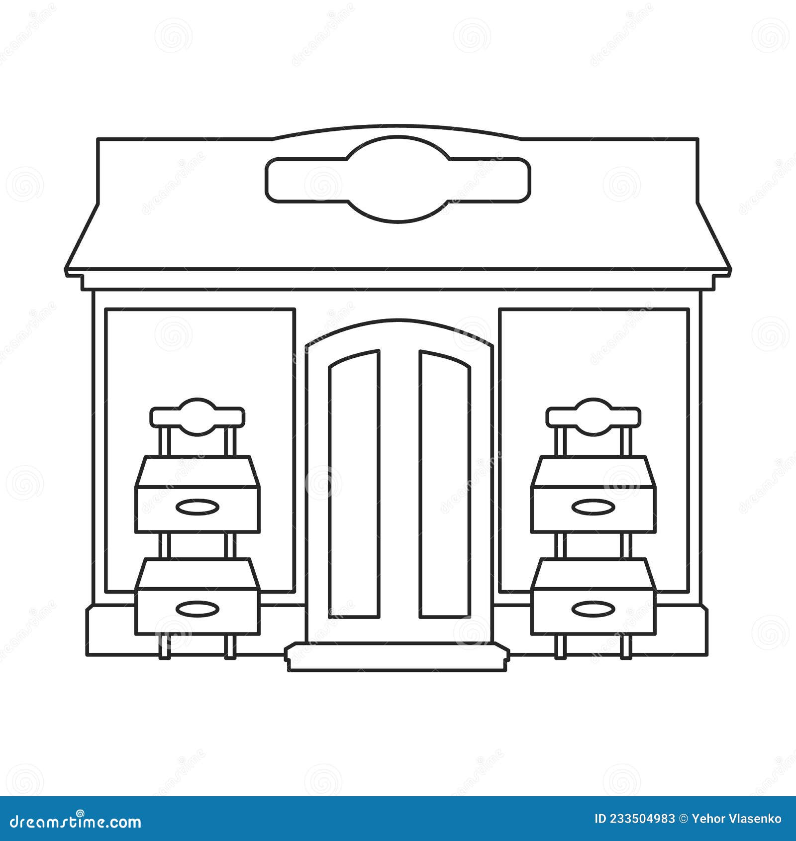 Store Vector Icon.Outline Vector Icon Isolated on White Background ...