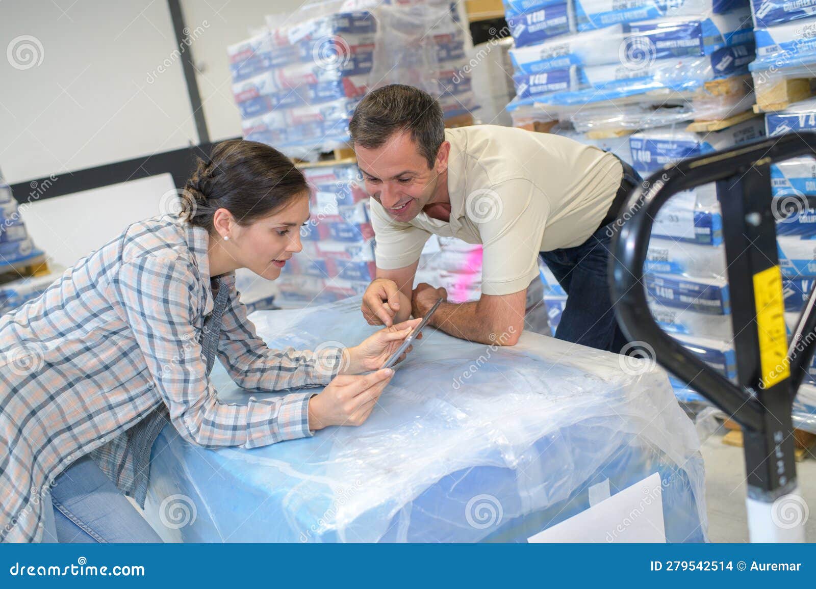 Store Workers Working in Distribution Warehouse Stock Photo - Image of ...