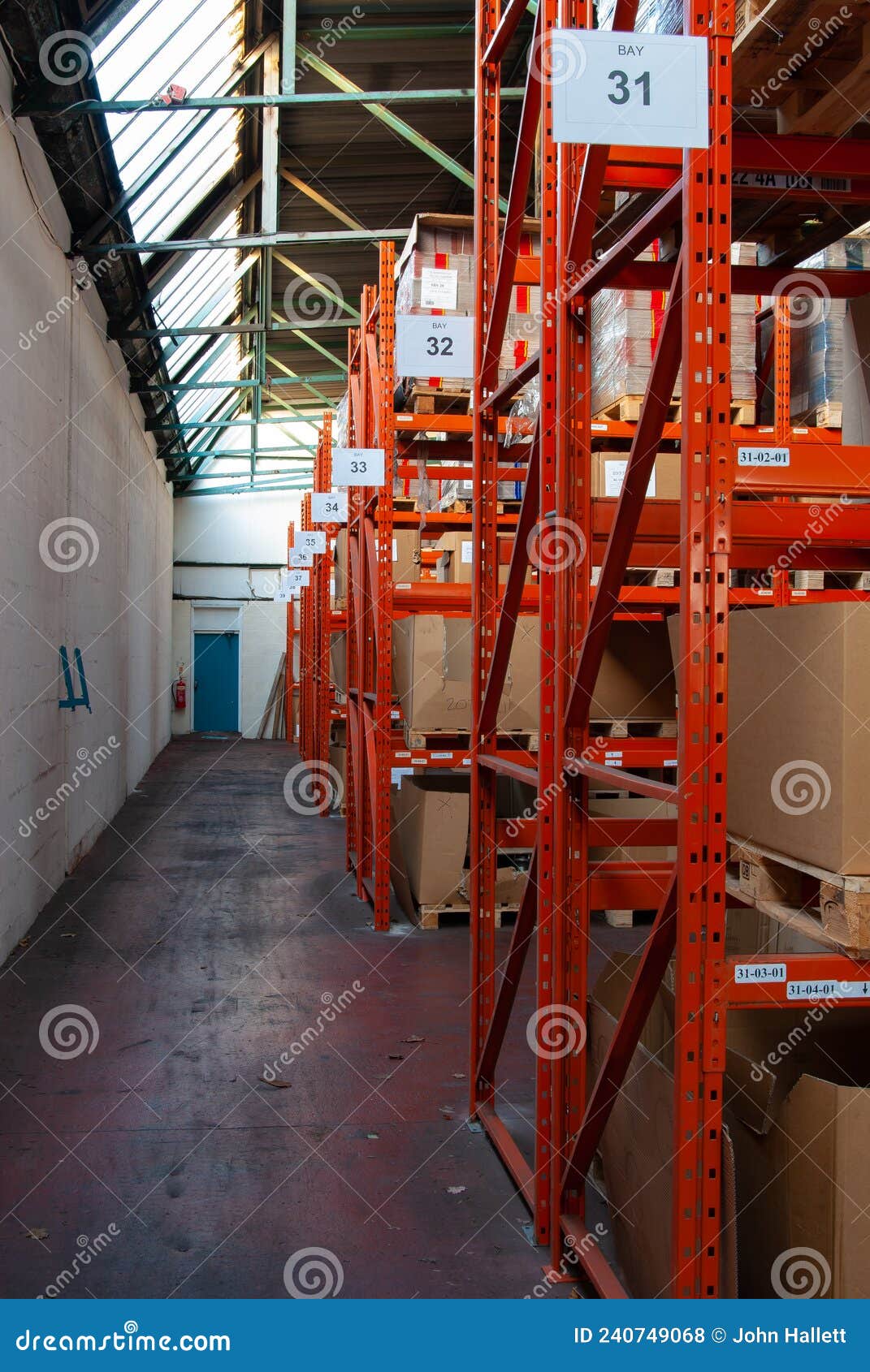 Stored in bay 31 stock photo. Image of building, warehouse - 240749068