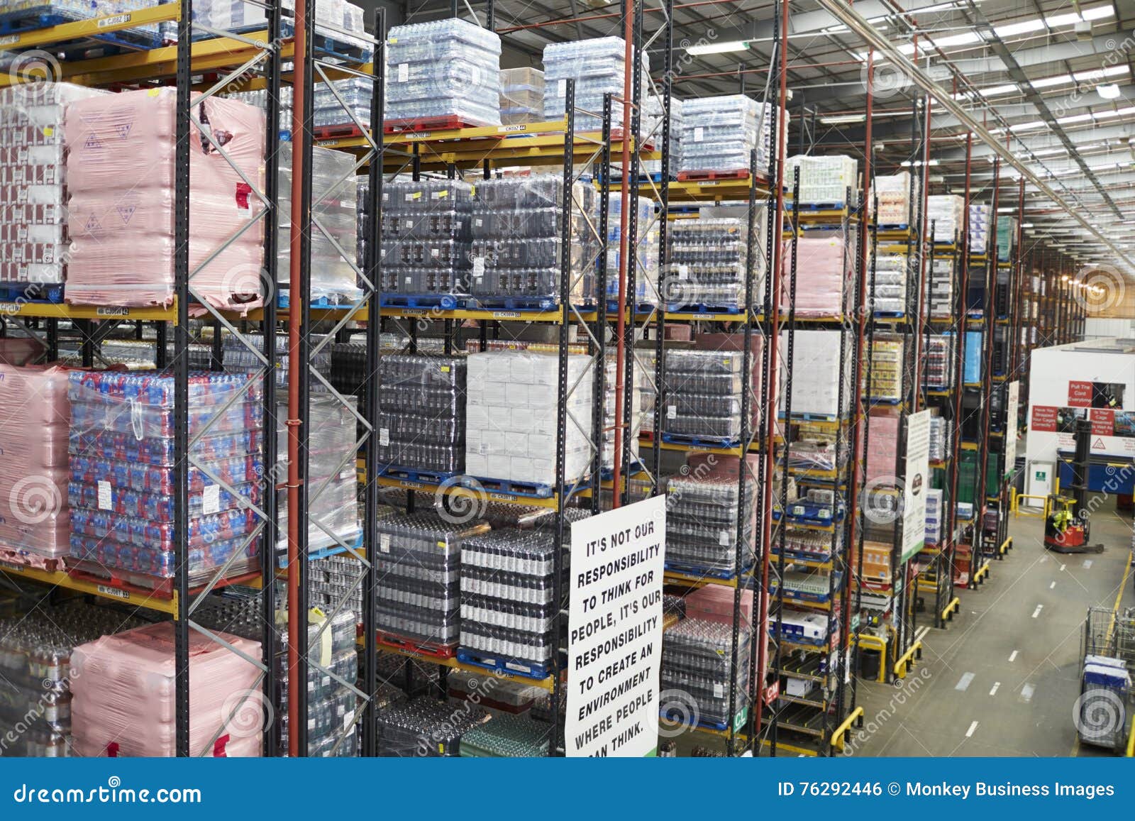 Stored Goods in Large Distribution Warehouse, Elevated View Stock Photo ...