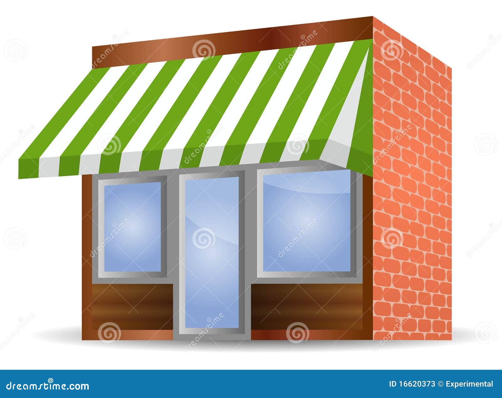 Storefront Awning in green stock vector. Illustration of edit - 16620373