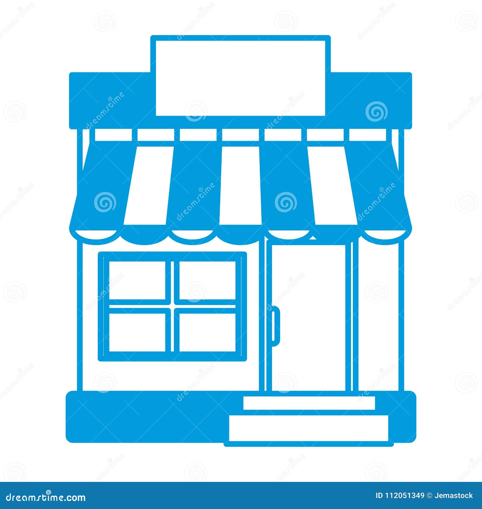 Storefront Building Shop Facade Front View Stock Vector - Illustration ...