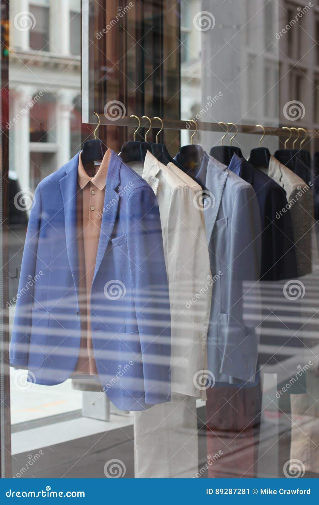 Storefront Display of Clothes Stock Image - Image of nich, fashions ...