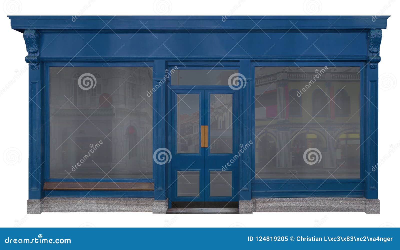 Storefront Dressed with a Wooden Front Isolated on White Background ...