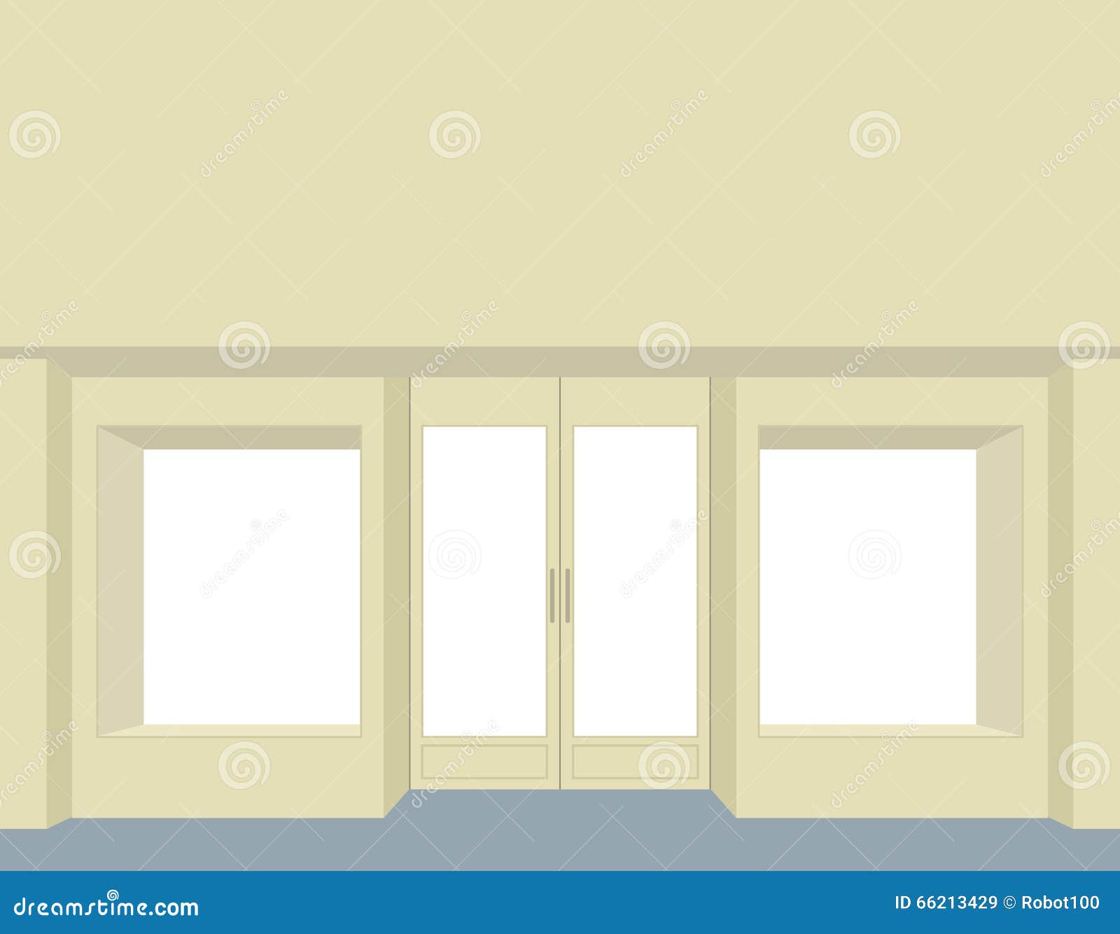 Storefront. Empty Storefront. Clean Store Windows Stock Vector ...