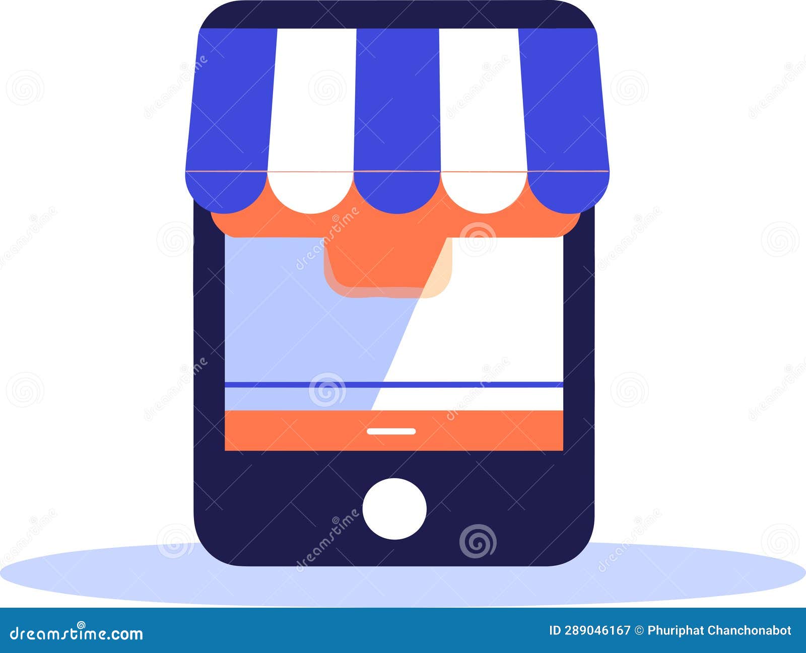 Storefront Facade for Online Stores in UX UI Flat Style Stock ...