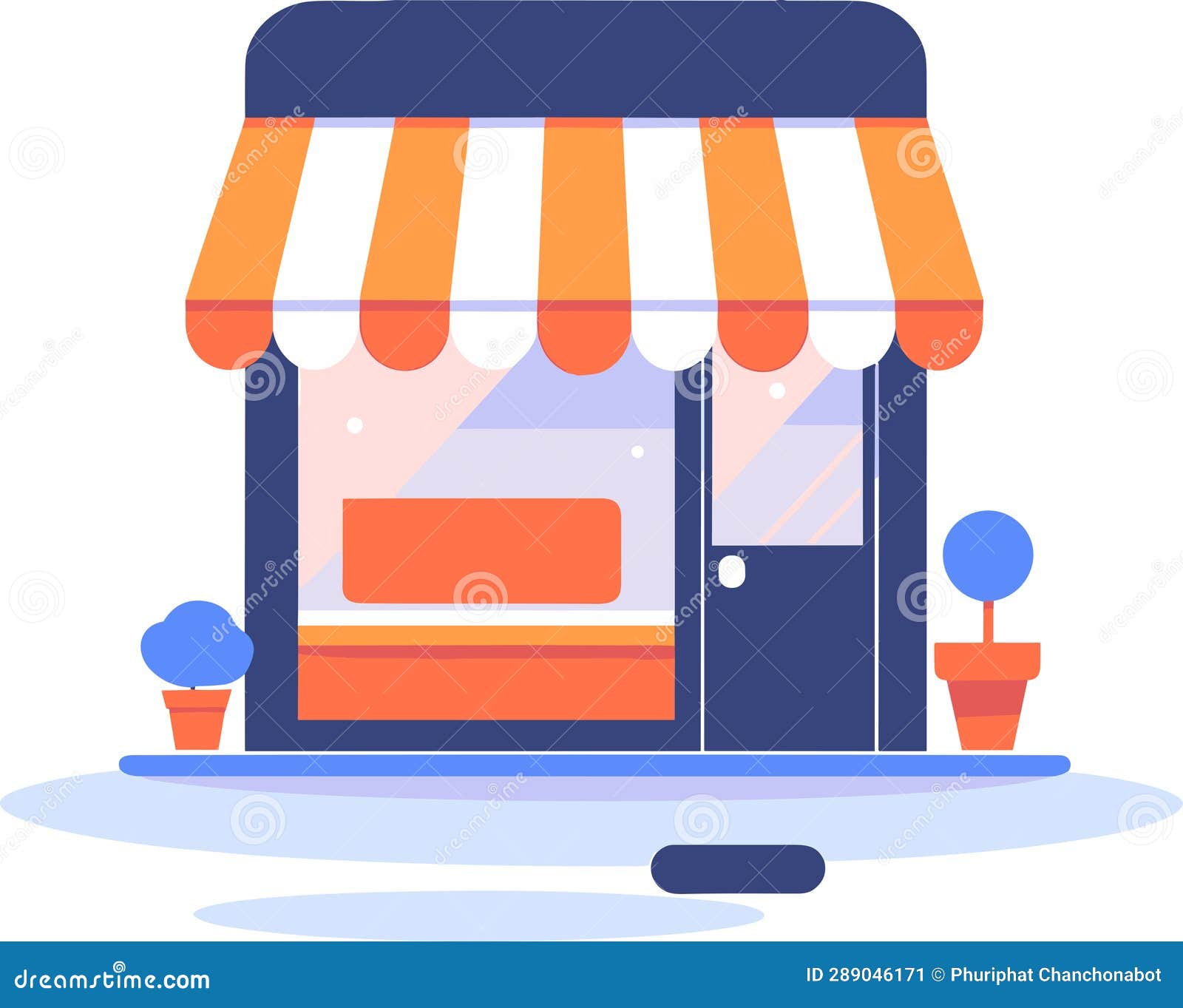 Storefront Facade for Online Stores in UX UI Flat Style Stock ...