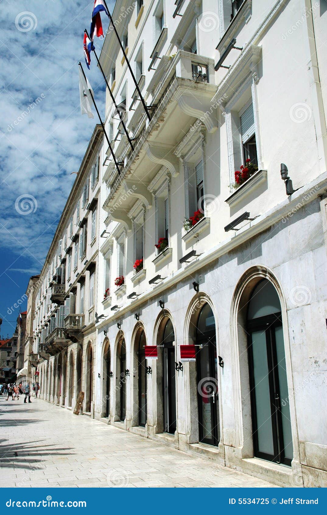 Storefront Facades and Promenade in Split Croatia Stock Image - Image ...