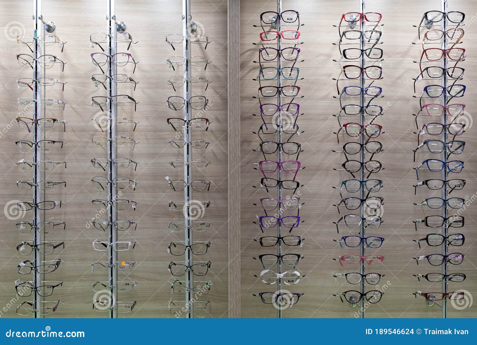 Storefront with Glasses in an Optics Store Stock Photo - Image of rack ...