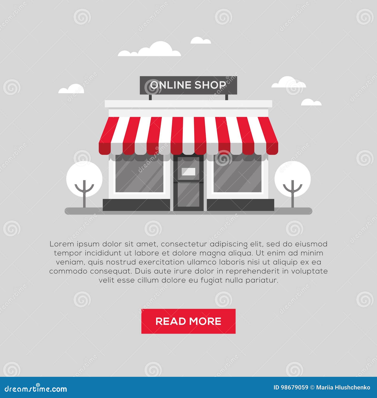 Storefront Illustration in Flat Style Stock Vector - Illustration of ...