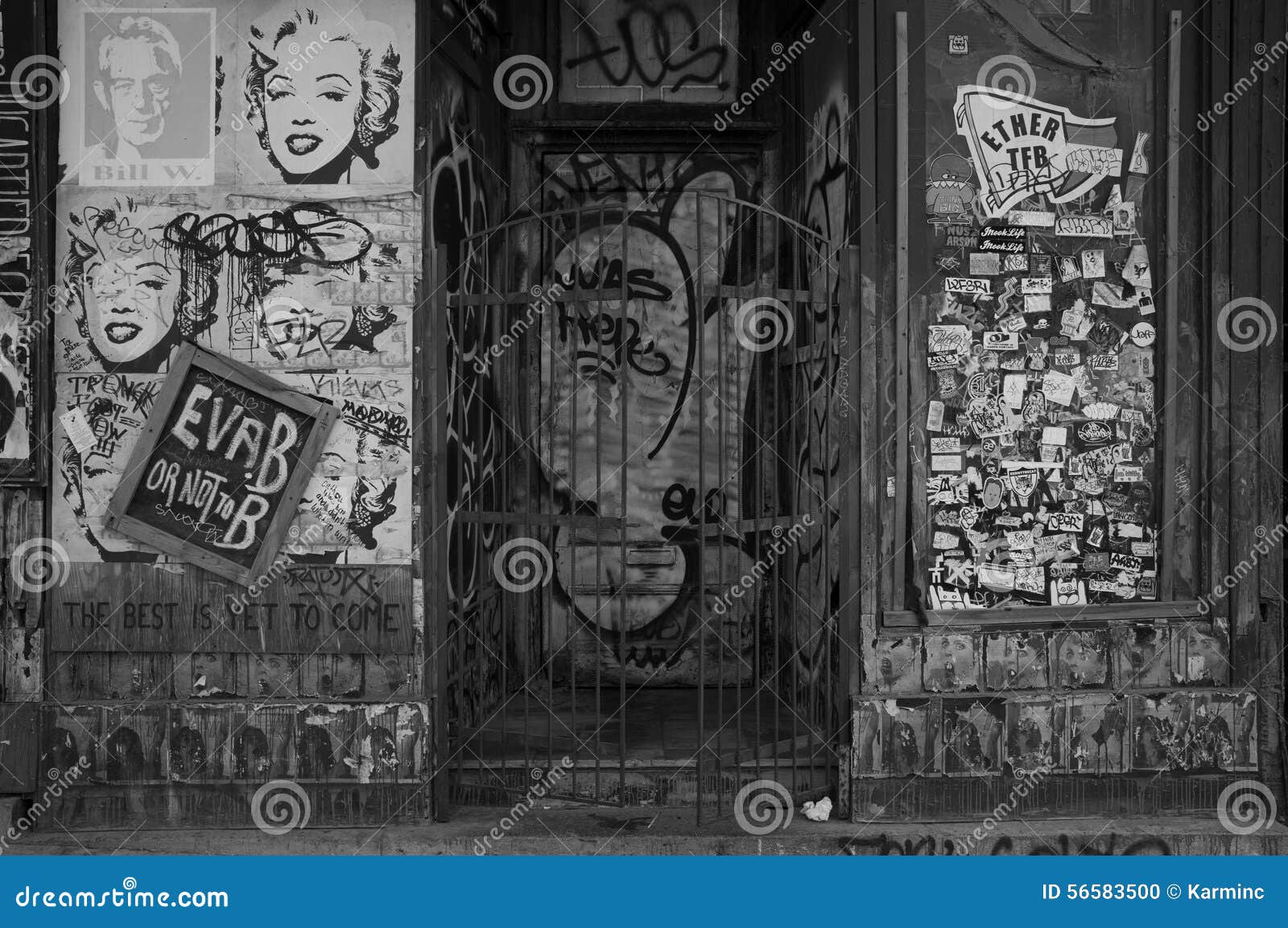 Storefront Plastered with Graffiti and Posters Editorial Image - Image ...