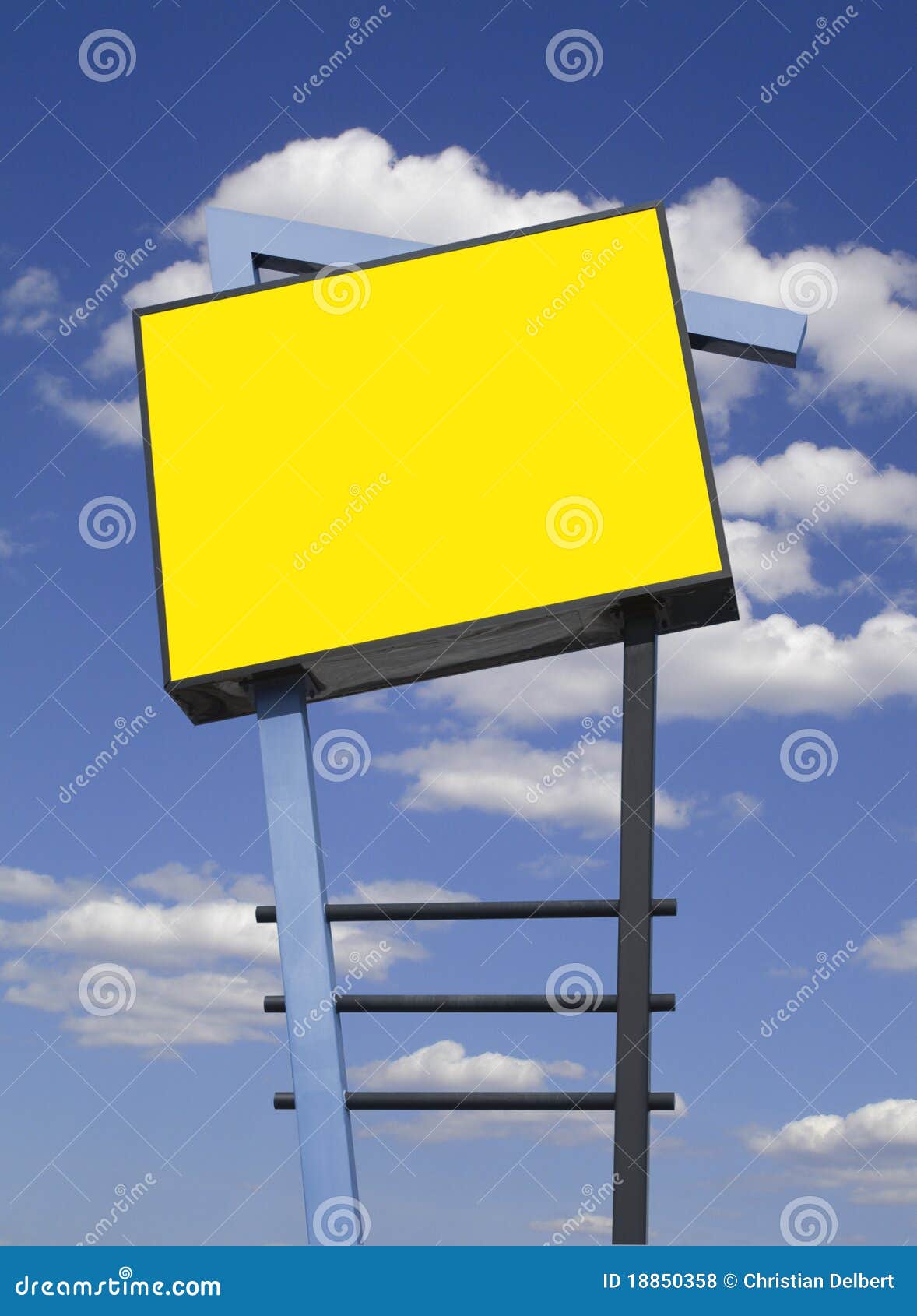 Storefront Sign in Yellow, Isolated Stock Photo - Image of billboard ...