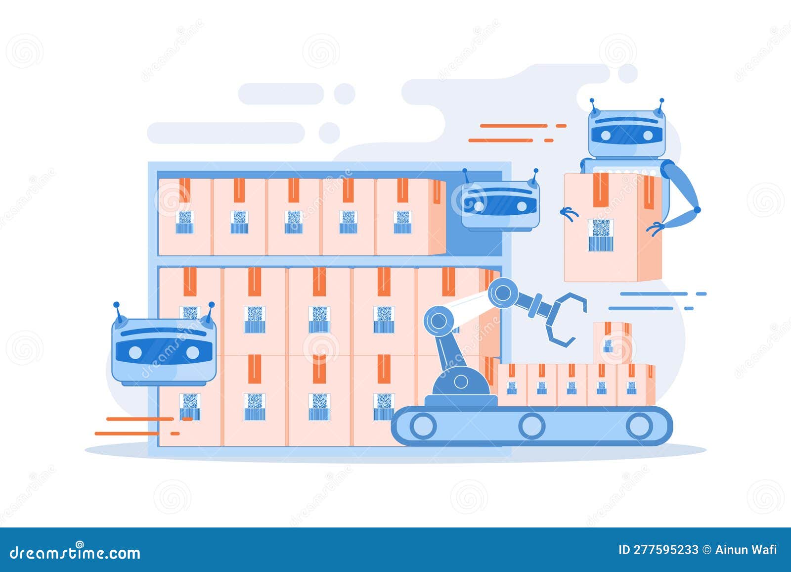 Storehouse Automatic Packages Loading Technology. Warehousing ...