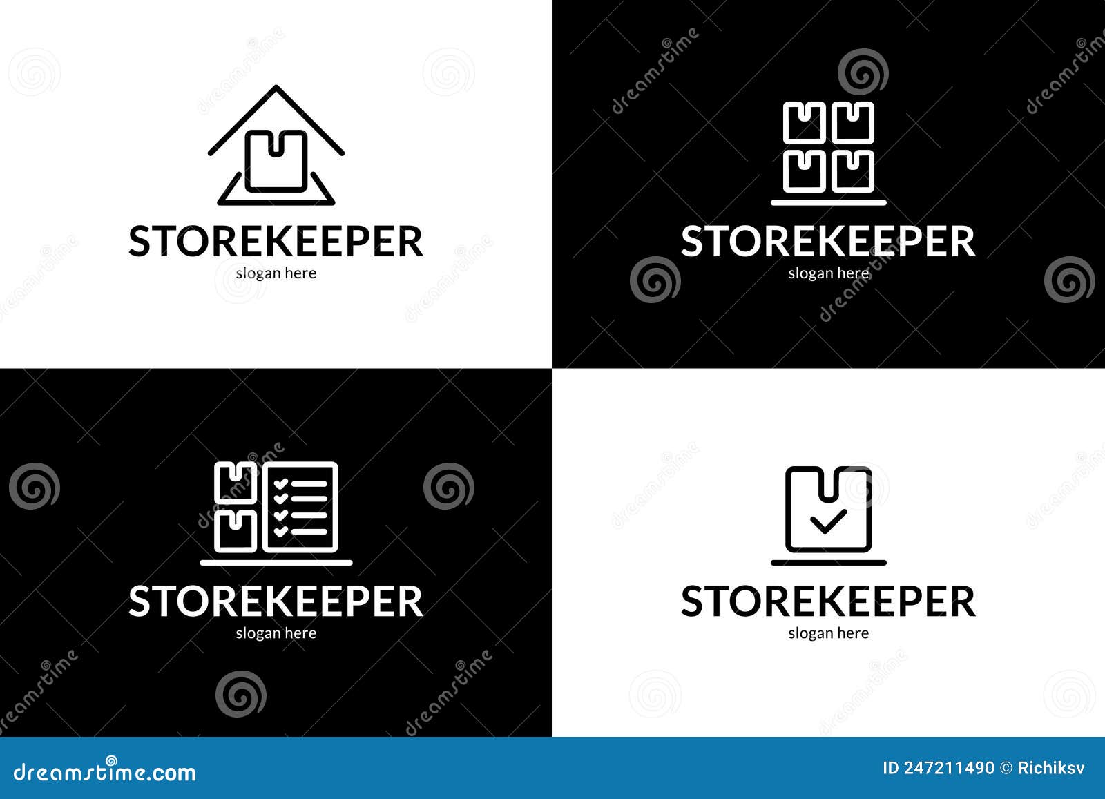 Storekeeper Logo Set Vector Illustration | CartoonDealer.com #247211490