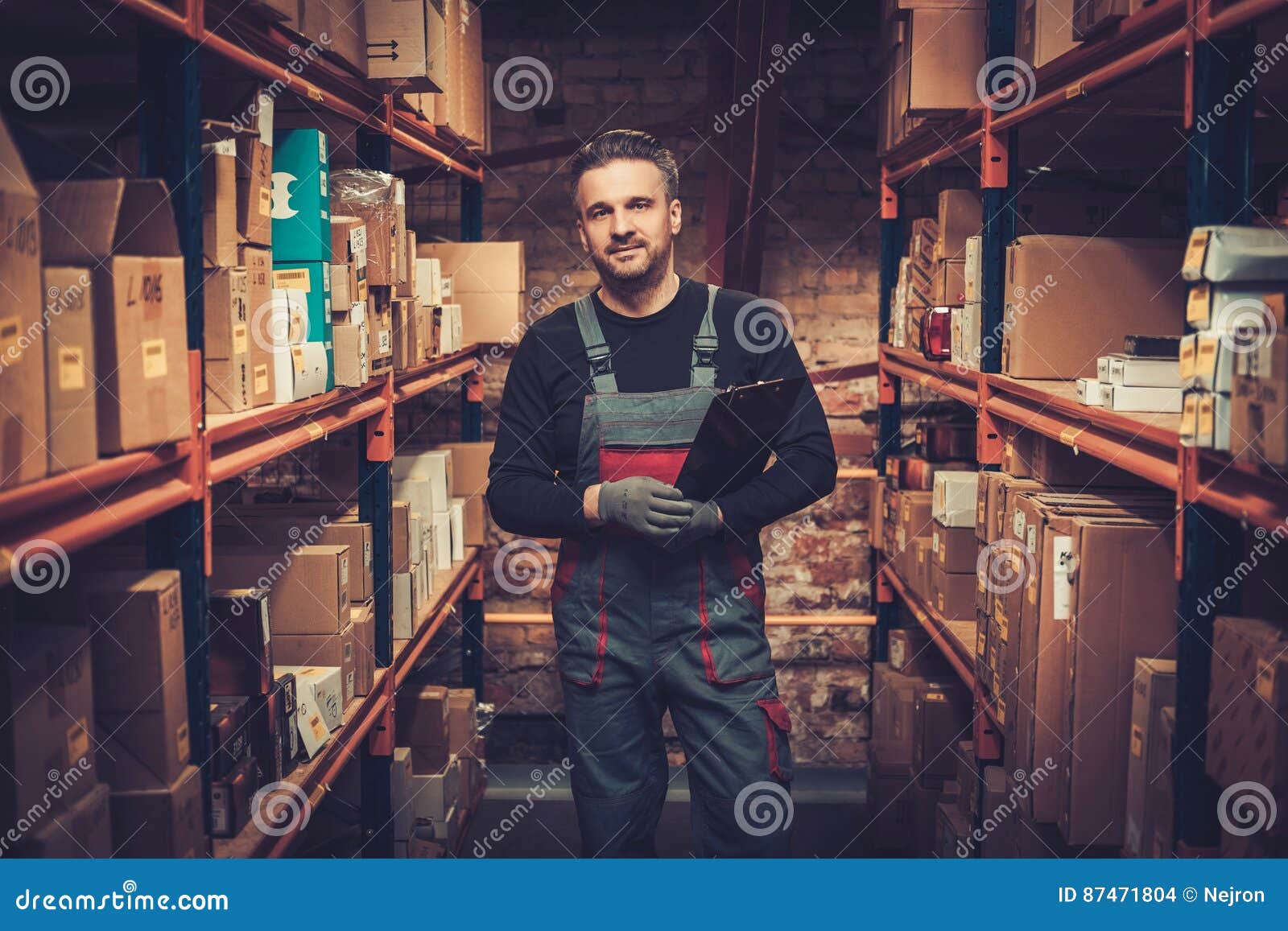 Storekeeper with Manual Pick List on a Warehouse Stock Photo - Image of ...