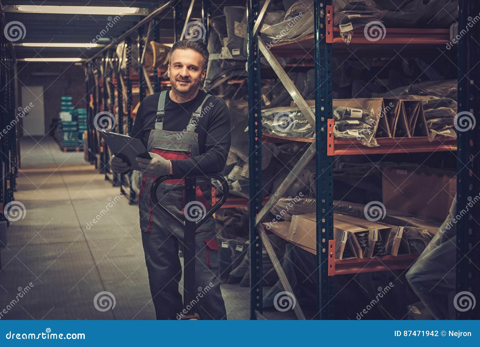 Storekeeper with Manual Pick List on a Warehouse Stock Photo - Image of ...
