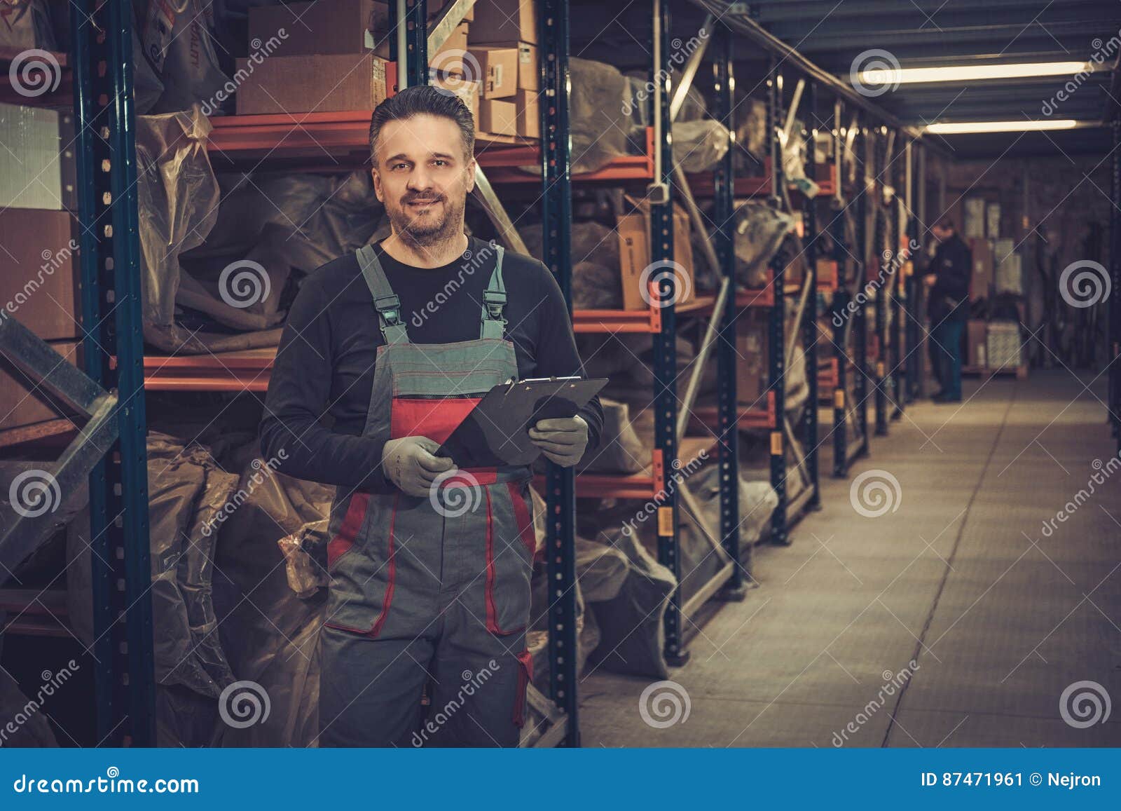 Storekeeper with Manual Pick List on a Warehouse Stock Image - Image of ...