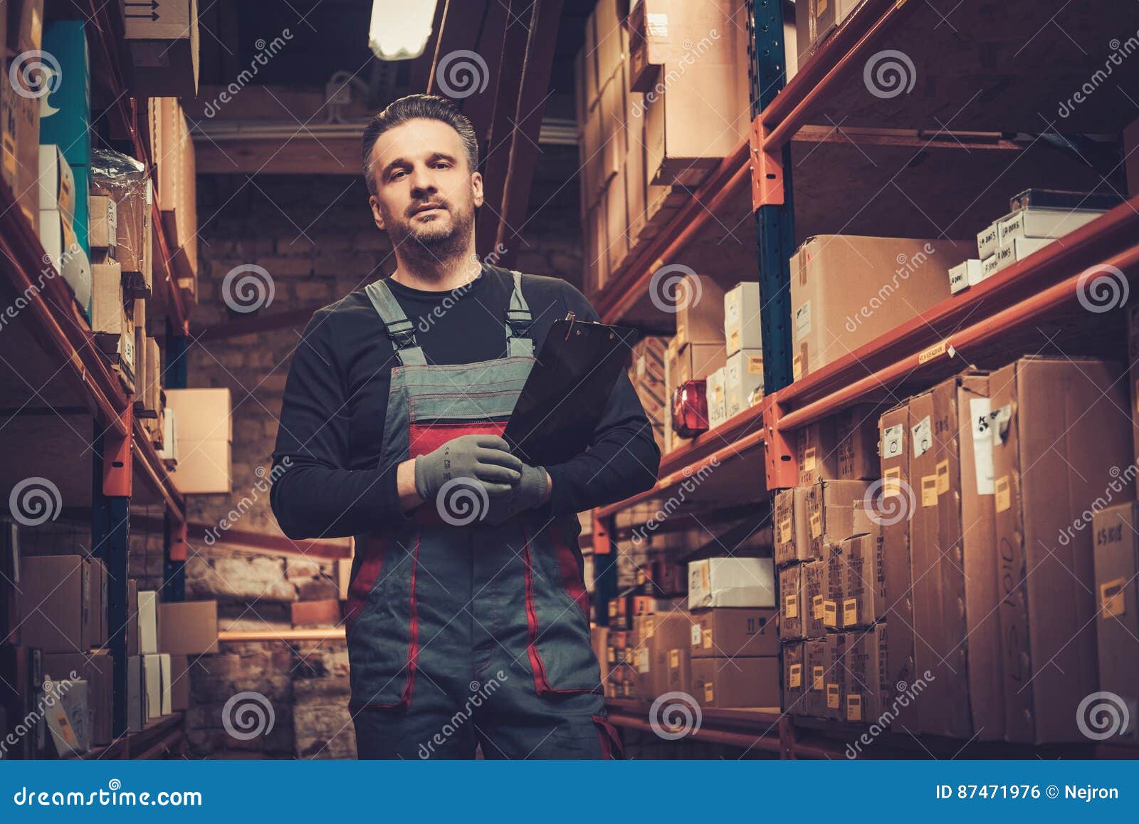 Storekeeper with Manual Pick List on a Warehouse Stock Photo - Image of ...