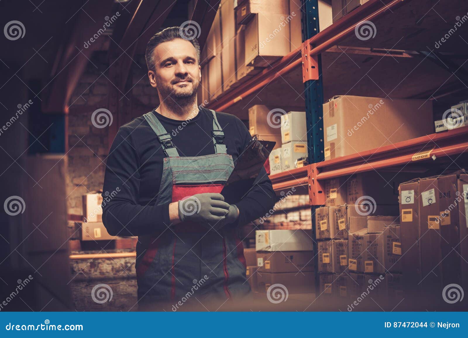 Storekeeper with Manual Pick List on a Warehouse Stock Photo - Image of ...