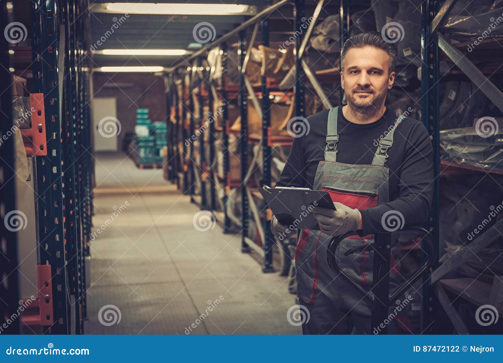 Storekeeper with Manual Pick List on a Warehouse Stock Photo - Image of ...