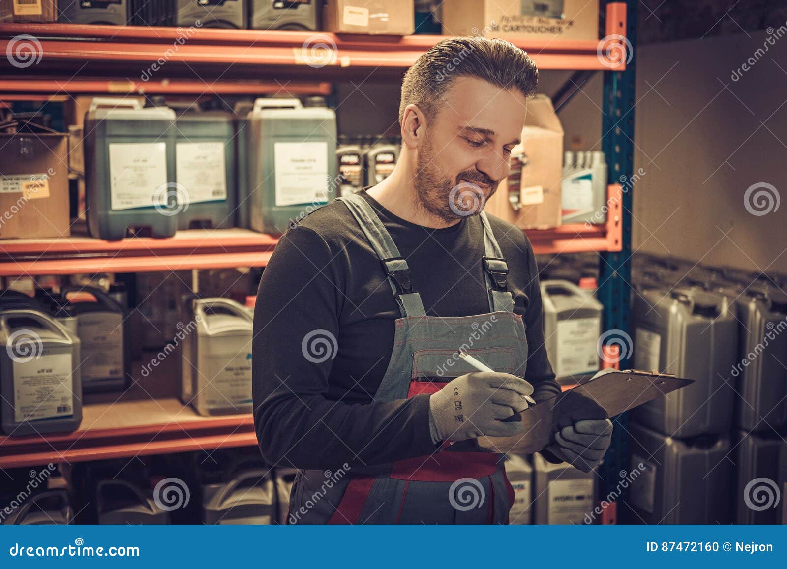 Storekeeper with Manual Pick List on a Warehouse Stock Photo - Image of ...