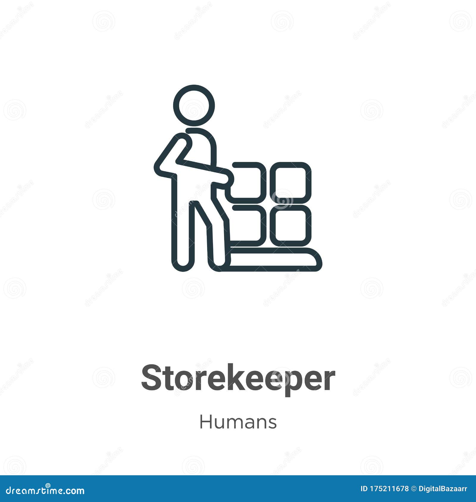 Storekeeper Vector Icon Isolated On Transparent Background, Line ...