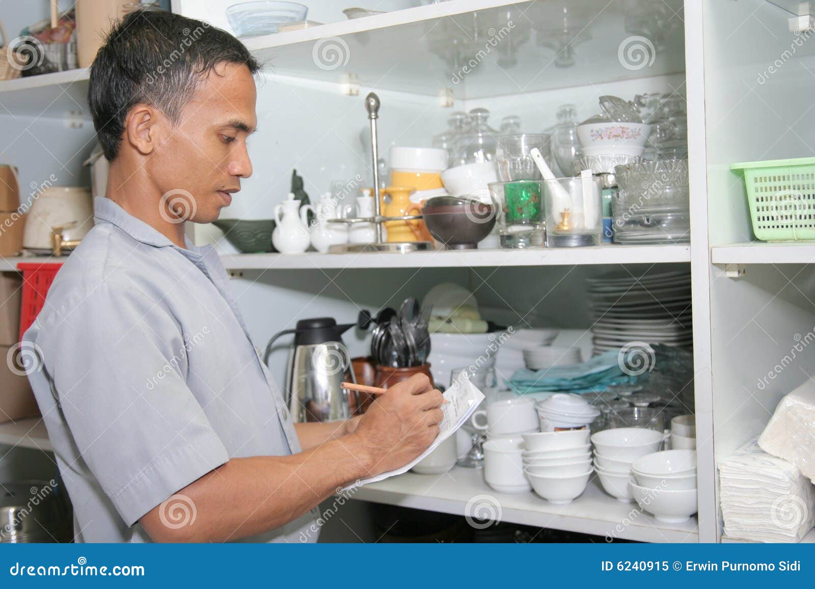 Storekeeper at work stock image. Image of kitchen, fragile - 6240915