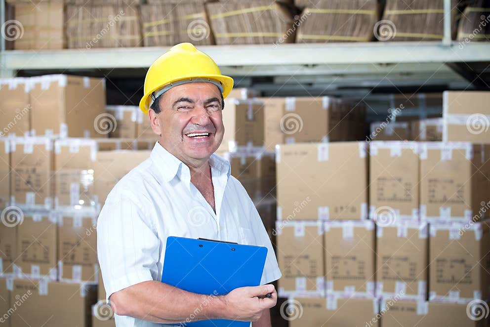 Storekeeper at Work in Warehouse Stock Image - Image of storekeeper ...