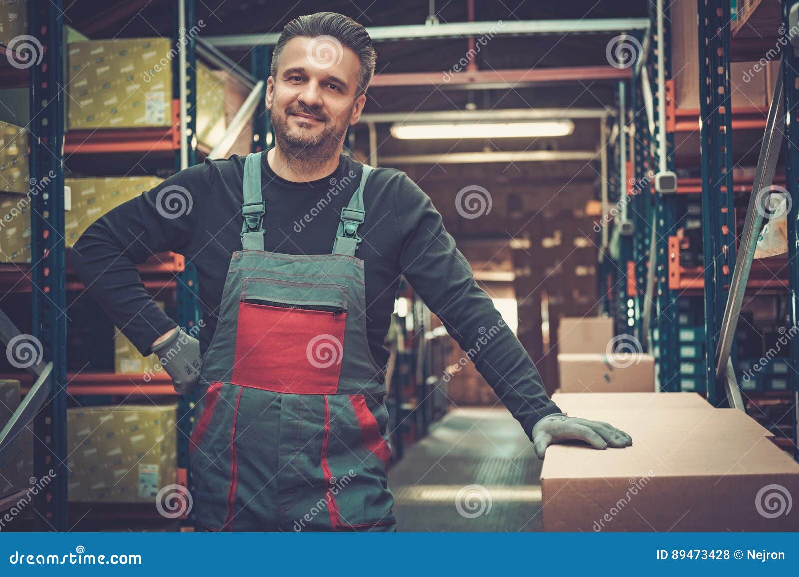 Storekeeper Working in a Warehouse Stock Photo - Image of delivering ...