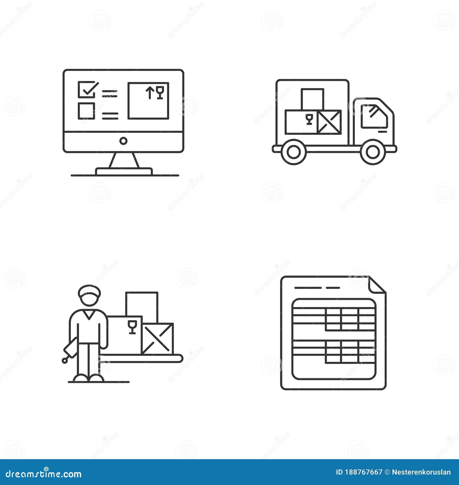 Inventory Tracking Isolated Cartoon Vector Illustrations ...