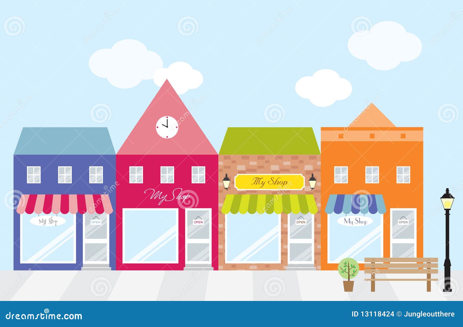 Stores stock vector. Illustration of strip, facade, shopping - 13118424
