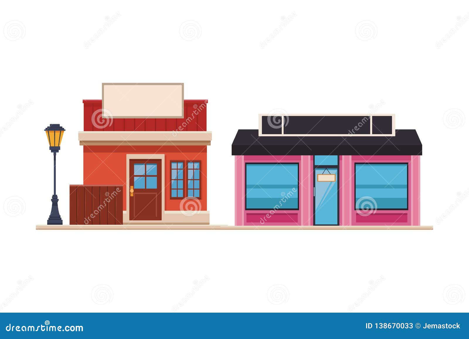 Stores Shopping Front Cartoon Stock Vector - Illustration of shopping ...